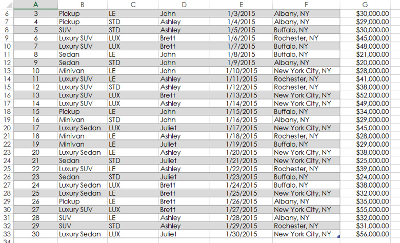 Working With Tables In Microsoft Excel Training Connection