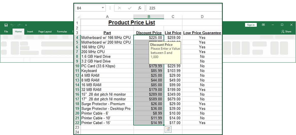 Data Validation In Microsoft Excel Training Connection