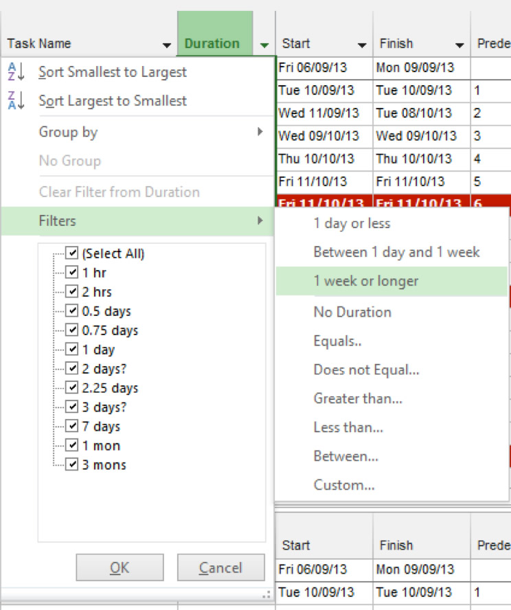 Using Filters in Microsoft Project | Training Connection