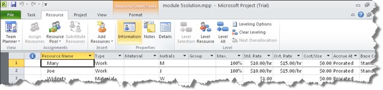Adding Resources In Ms Project Training Connection