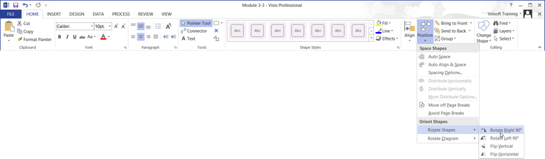 Rotating Resizing Duplicating And Deleting Shapes In Microsoft Visio Training Connection 